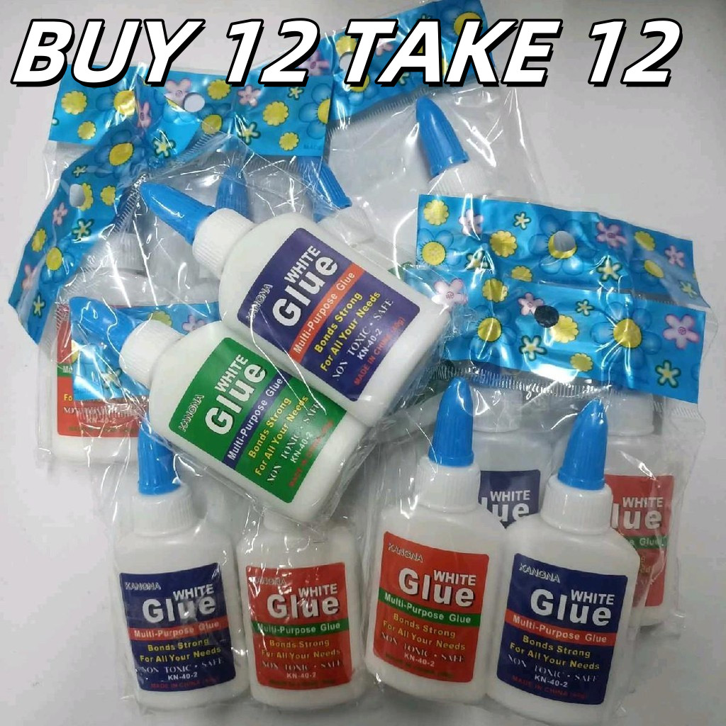 【24pcs】2in1 WHITE GLUE 40g STICKY GLUE DIY TOOL HAND WORK STATIONARY ...