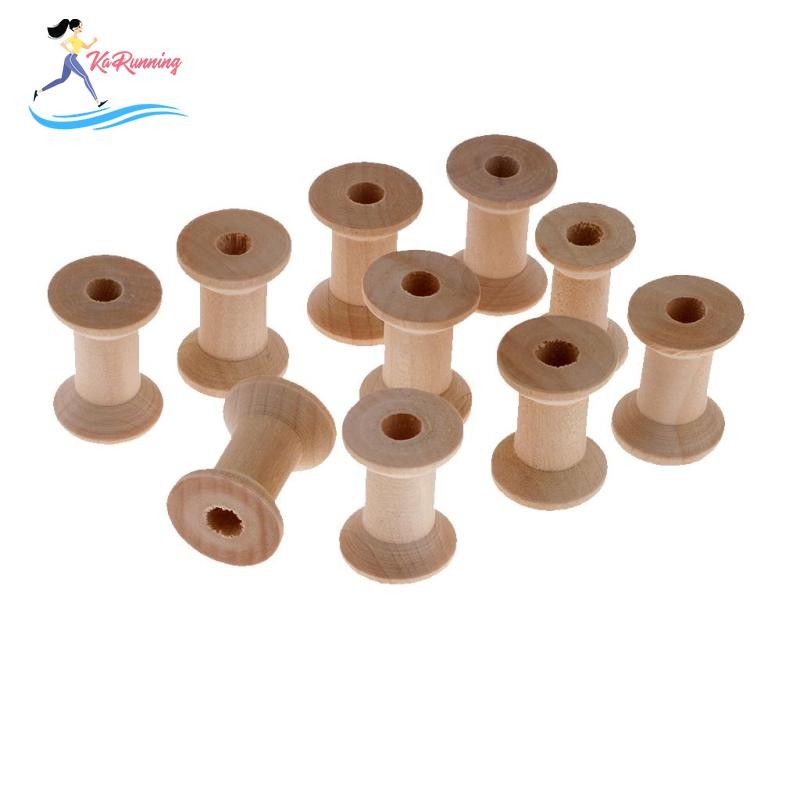 [Whweight] 10-Pack Empty Wooden Sewing Bobbins Empty Thread Spools DIY ...