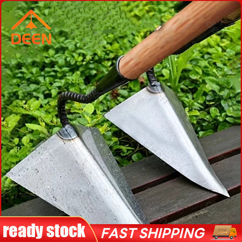 Heavy-Duty V-Shaped Garden Hoe with Sharp Triangular Blade - Durable ...