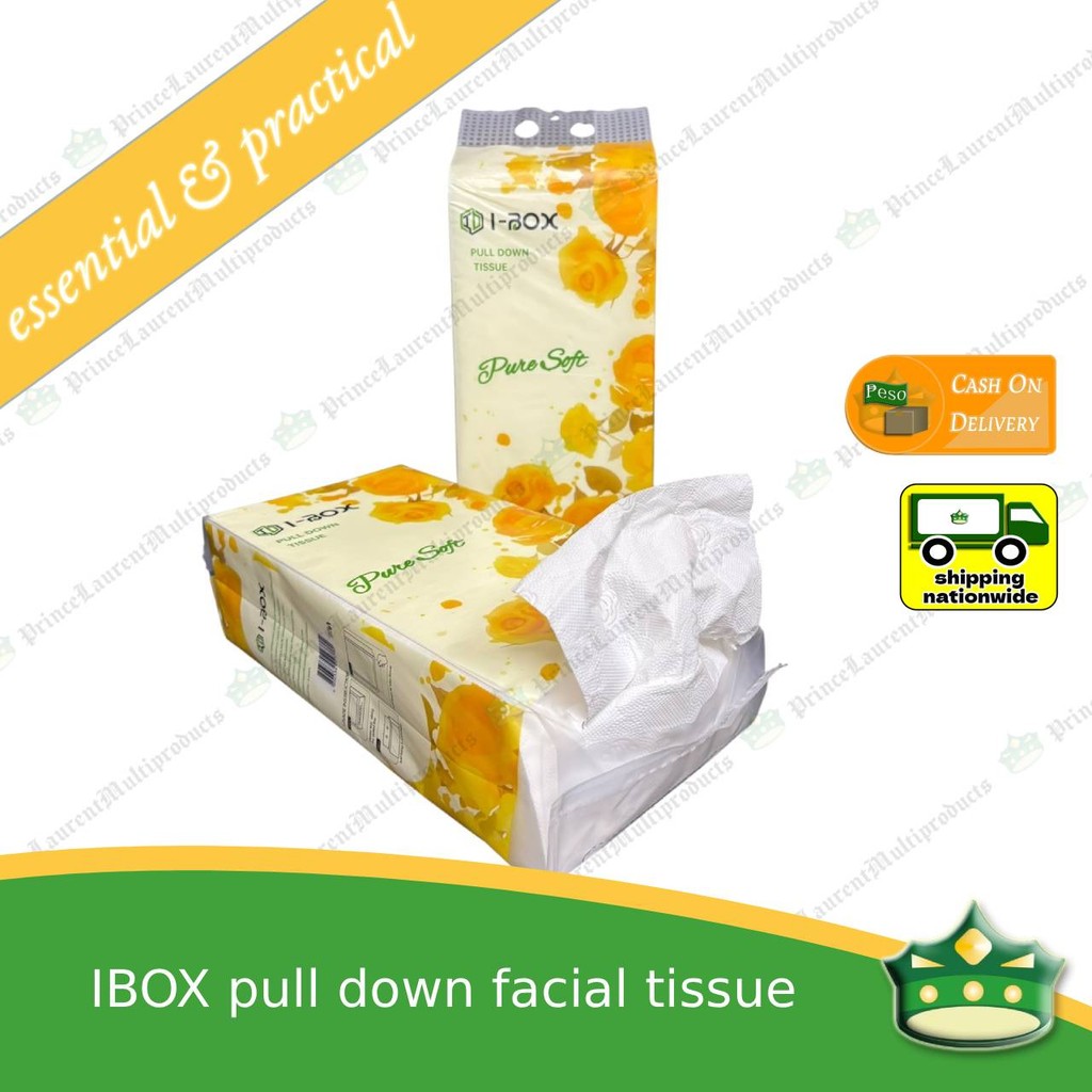 [1600 sheets] facial tissue pull down white 1600's IBOX for personal ...