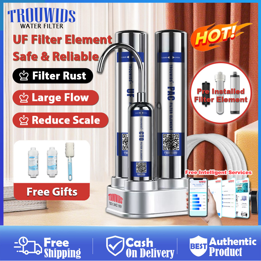 TROUWIDS Renter-Friendly Home Water Filter System Portable-Ready Water ...
