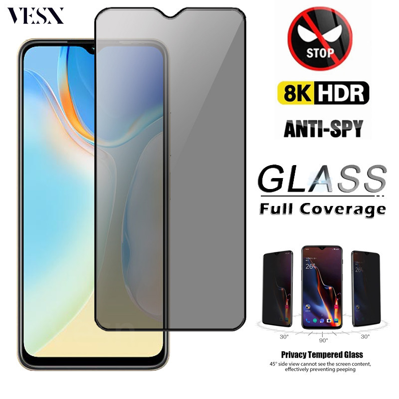 9D Full Anti-Spy Privacy Tempered Glass Screen Protector Film For Itel A70 A60 A60s A50 RS4 S24 ...
