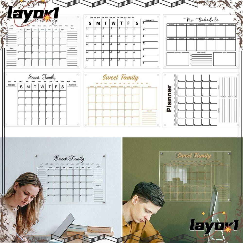 LAYOR1 Monthly Calendar, Rewritable Acrylic Whiteboard, High-quality ...