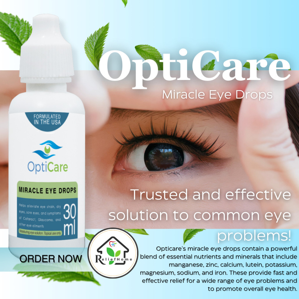 Opticare Miracle Eye Drops and Lutein 30ml Original for Eye Care Blurry ...