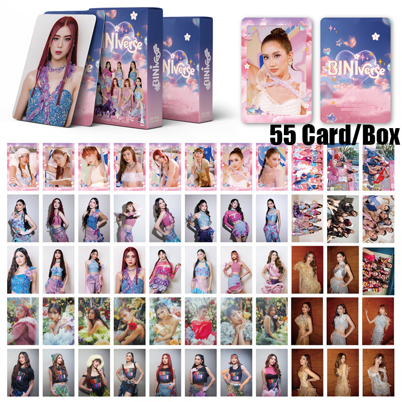 55 Pcs BINI Holographic Laser Card Kpop Photocards Postcards Series ...