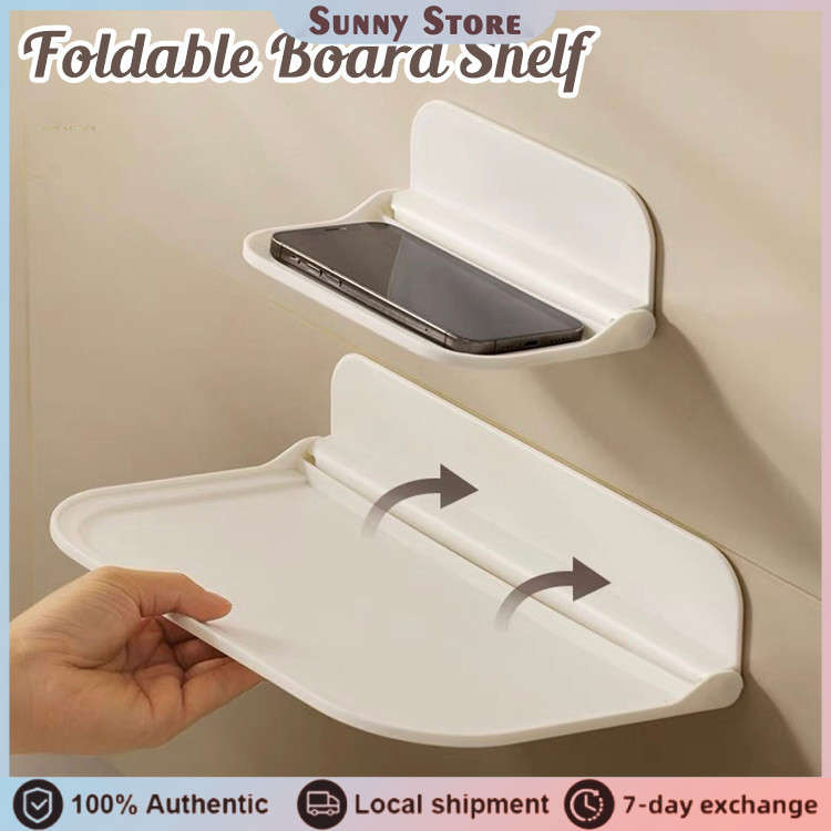 Foldable Plate Shelf Plastic Wall-mounted Folding Plate No Punching ...