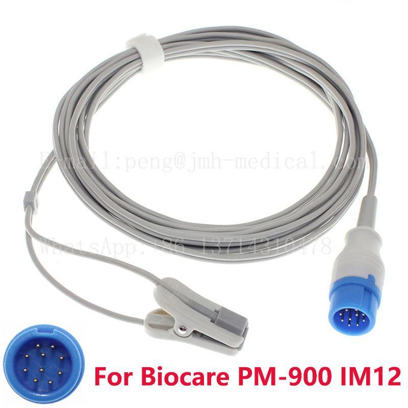 Pulse Oximeter Spo2 Sensor Compatible With Biocare PM-900 IM12 Patient ...