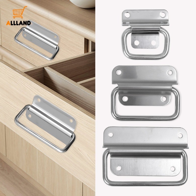 Stainless Steel Folding Door Handle - Silver Simple Cabinet Drawer Pull ...