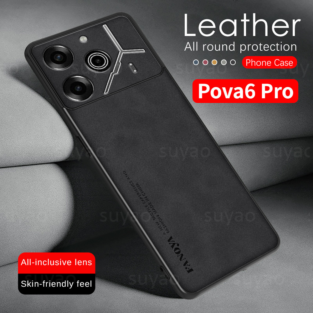 For Tecno Pova 6 Pro Neo 6Pro 6Neo 4G 5G 2024 Phone Case Luxury Matte Leather Casing Simple ...