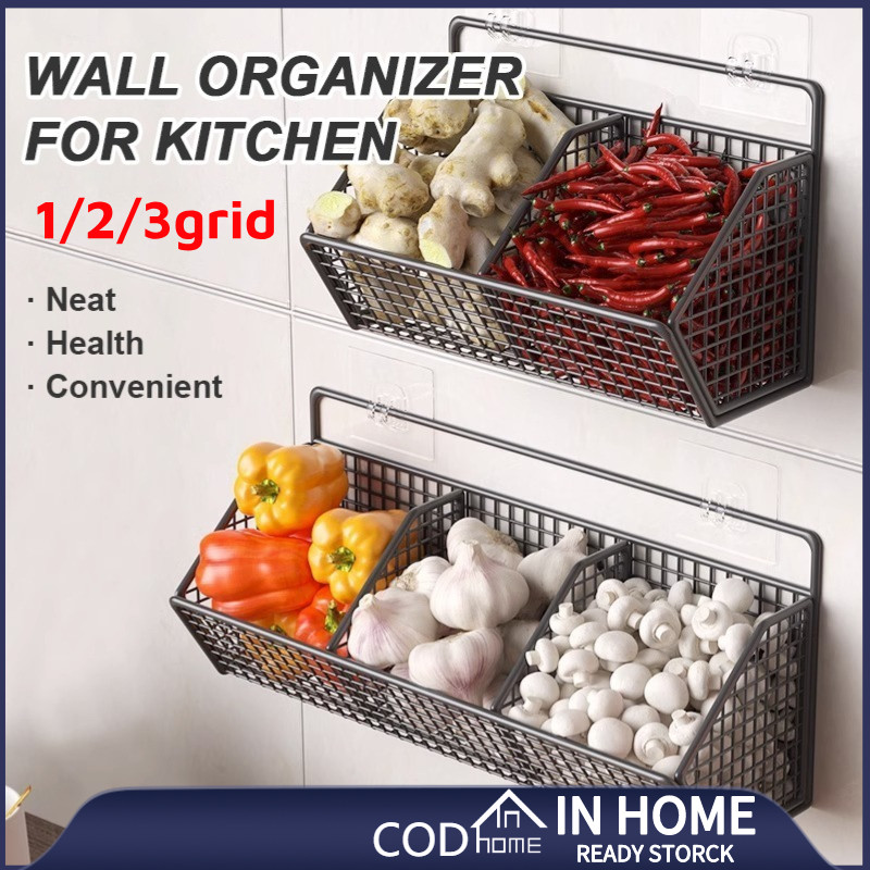 Wall Mounted Hanging Rack Kitchen Spice Storage Holder Condiment ...