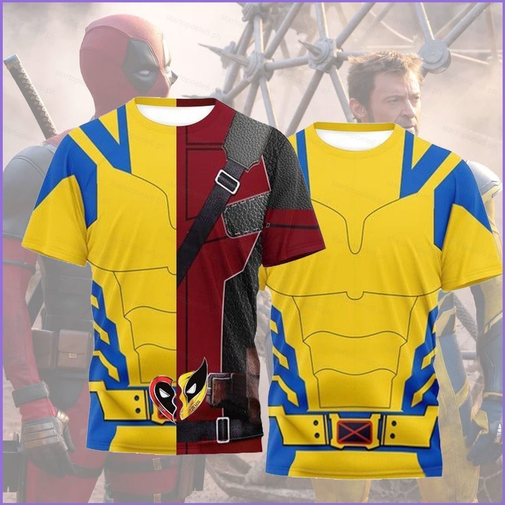 st6 Deadpool Wolverine Cosplay cloth 3D summer T-shirt Anime Short ...