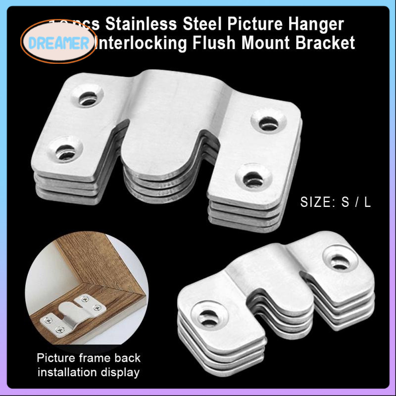 10Pcs Furniture Interlock Bracket Wall Flush Mount Bracket Interlocking ...
