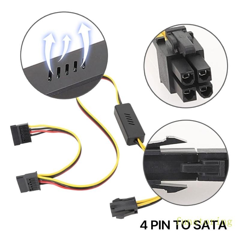 FUN Computer Mainboard Hard Drive Power Cord CPU 4pin To Power Adapter ...