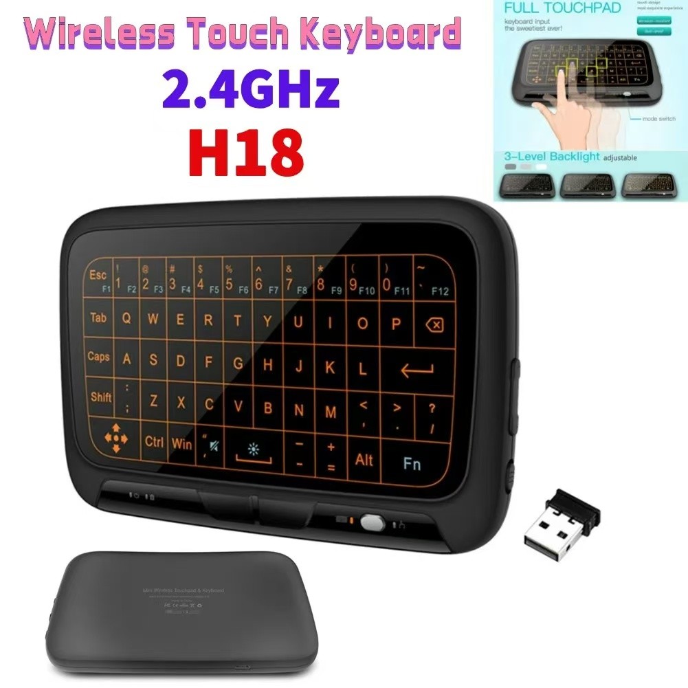 2.4GHz H18 Mini Full Touch Screen with Backlight QWERTY Keyboard ...