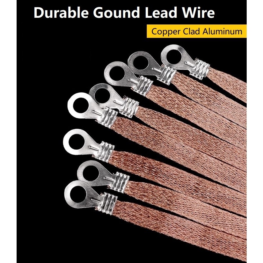 30/100Pcs Durable Gound Lead Wire Copper Clad Aluminum Braid Wire Span ...