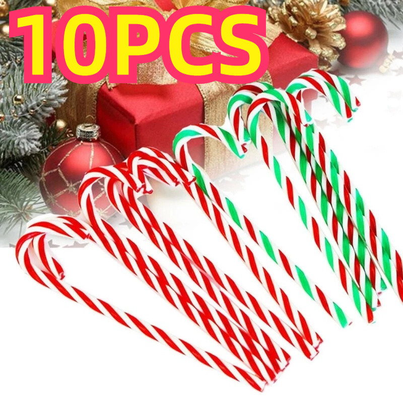 10PCS Christmas canes Christmas tree decoration 15cm acrylic candy cane ...