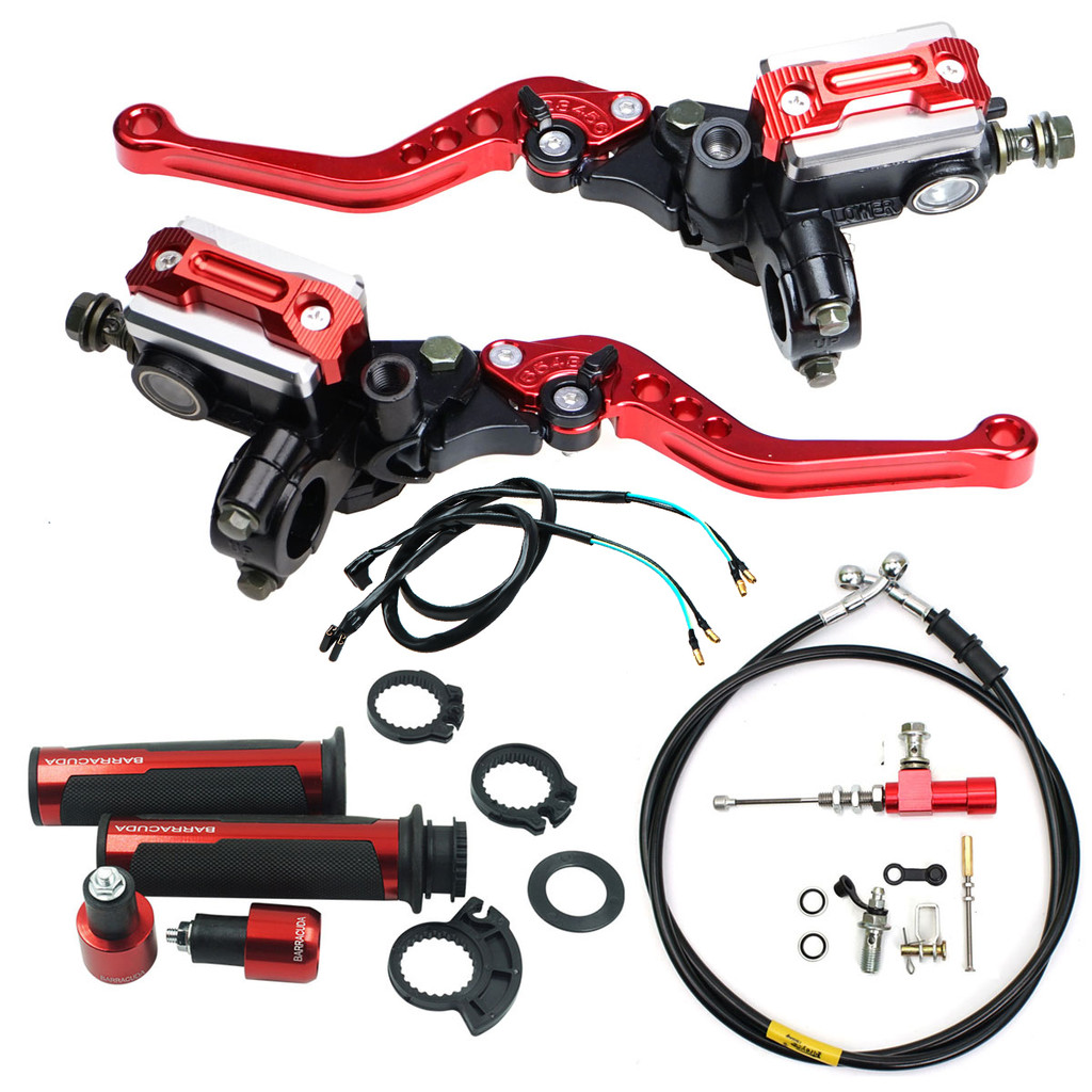 Universal Motorcycle Hydraulic Clutch Kit Brake Levers Master Cylinder ...