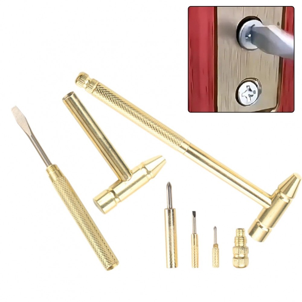 【shopee】Compact Copper Hammer with Slotted Cross Screwdriver Bits Mini ...