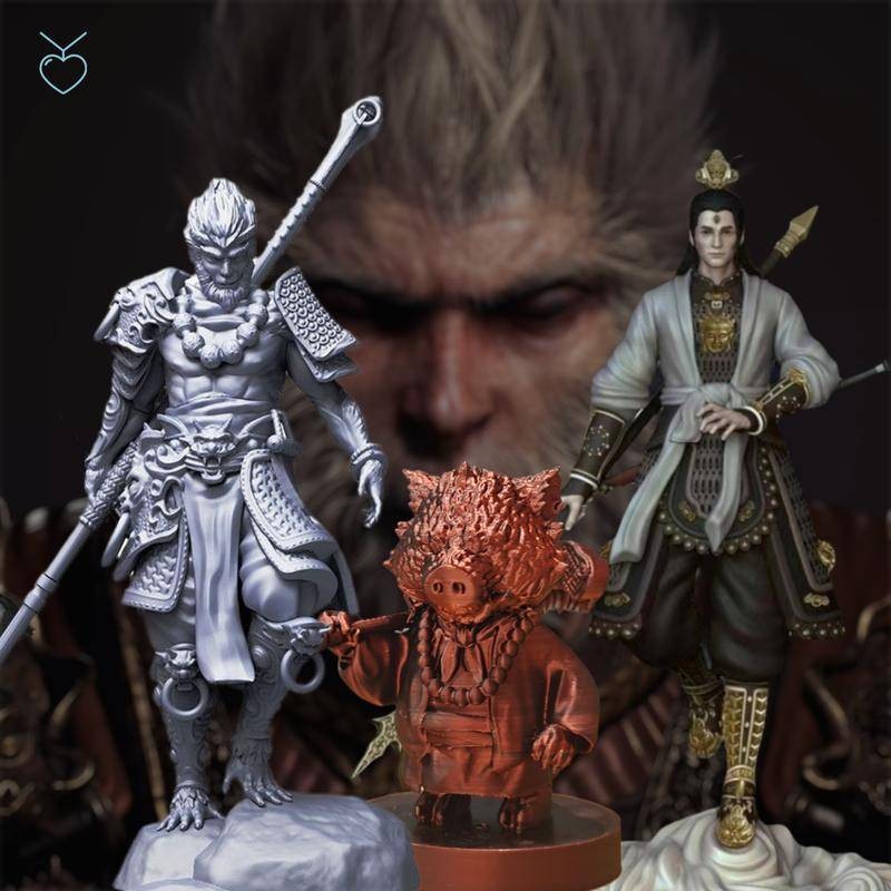 Black Myth Goku-3D Printing Figure, -Model Model, Pig Hachijie-Erlang ...