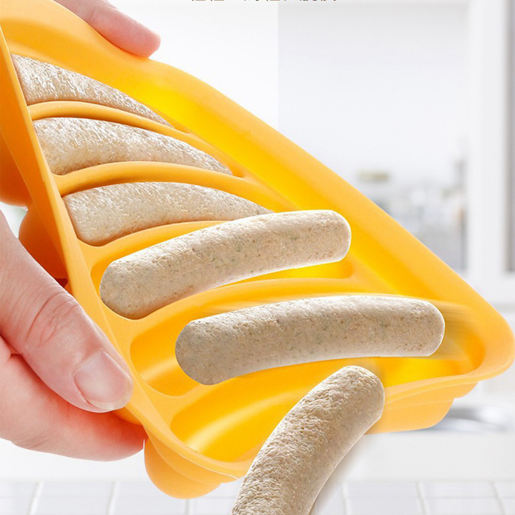 BK Sausage Maker Mould 6 Grids Silicone DIY Ham Hot Dog Making Moulds ...