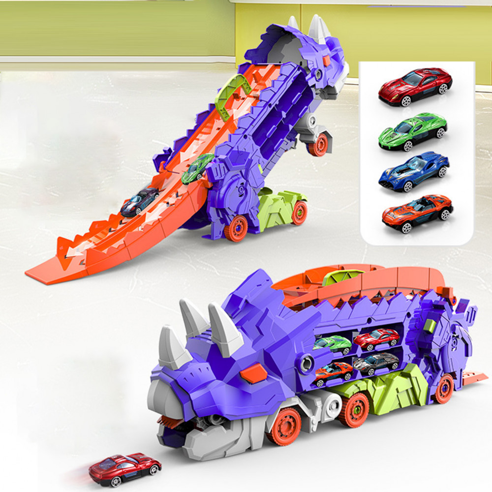 YL City Dinosaur Ultimate Hauler Track Toy, Transforms into Stomping ...