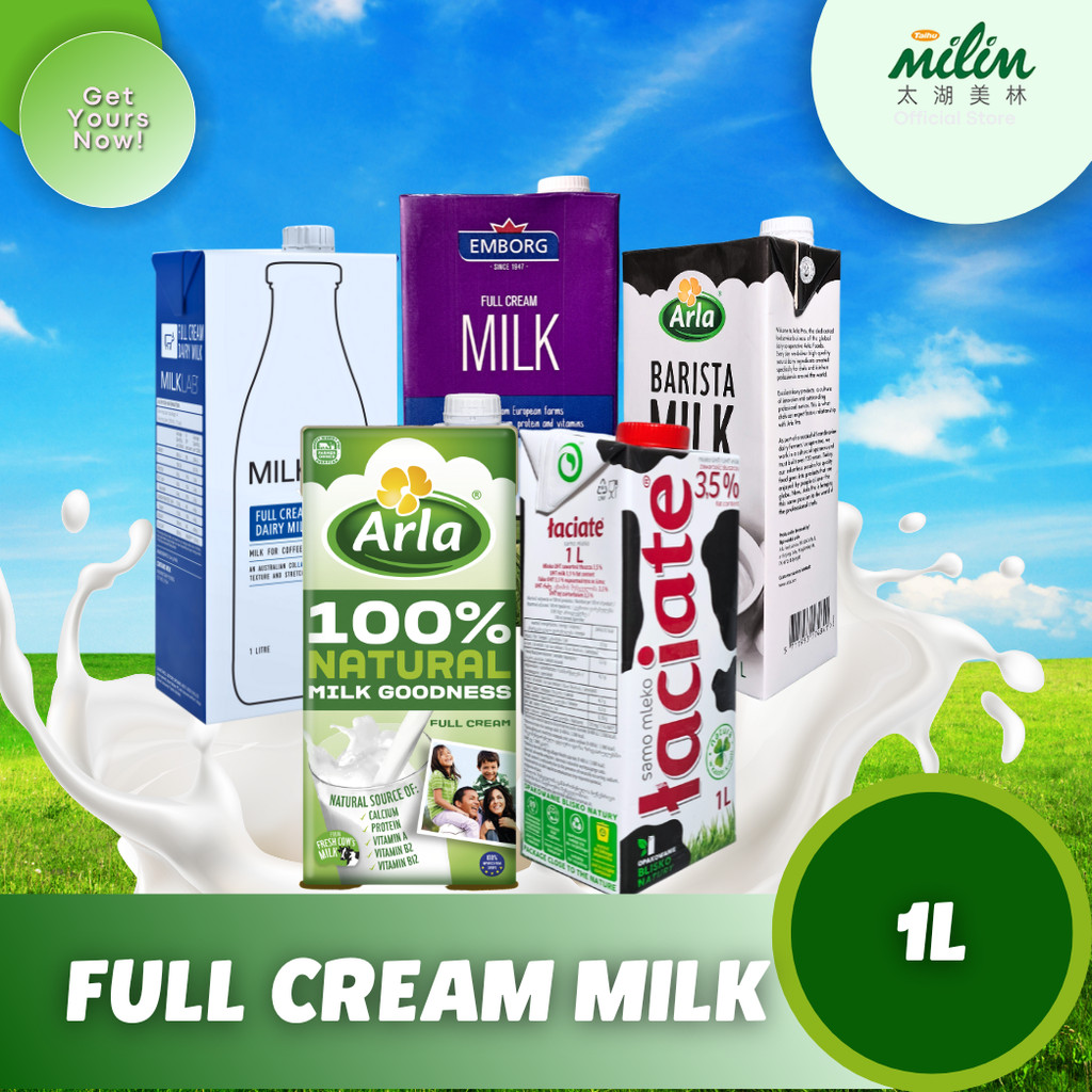 Natural Full Cream Milk 1L / Barista Milk / Oatmilk / UHT / Dairy Milk ...