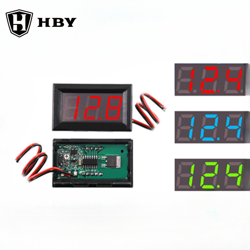 Two-wire DC5V-120V DC Digital Display Voltmeter Digital Voltmeter Head ...