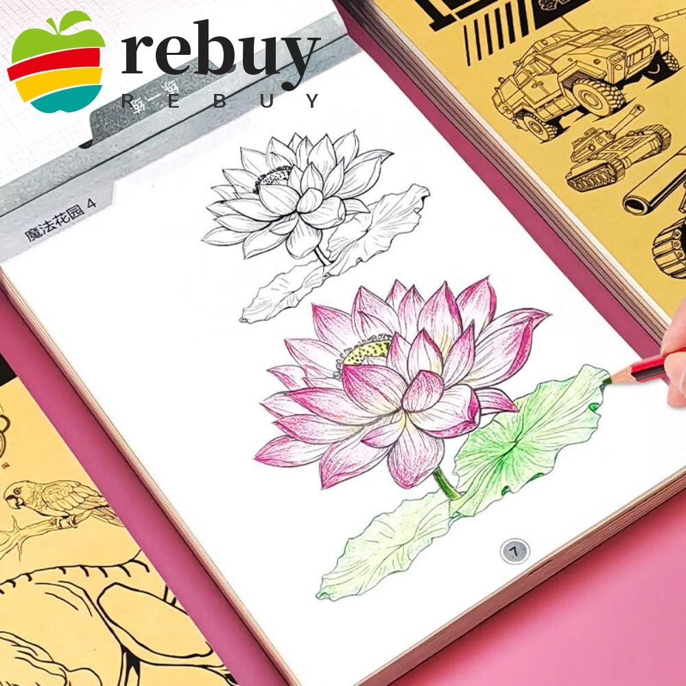 REBUY Hand Drawn Tutorial, Novice Zero Basic Line Draft Book, Cartoon ...