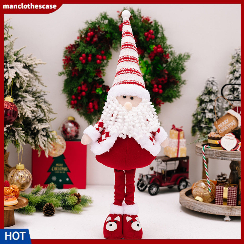 manclothescase Soft Scarf Holiday Doll Telescopic Legs Christmas Gnome ...