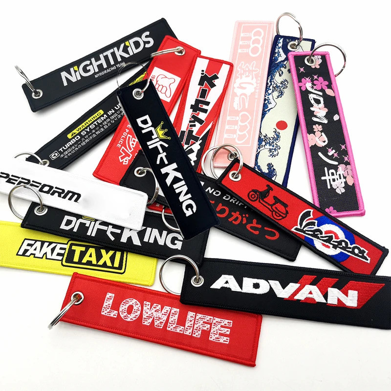 JDM Racing Culture Style Car Keychain Embroidered Nylon Key Ring Key ...