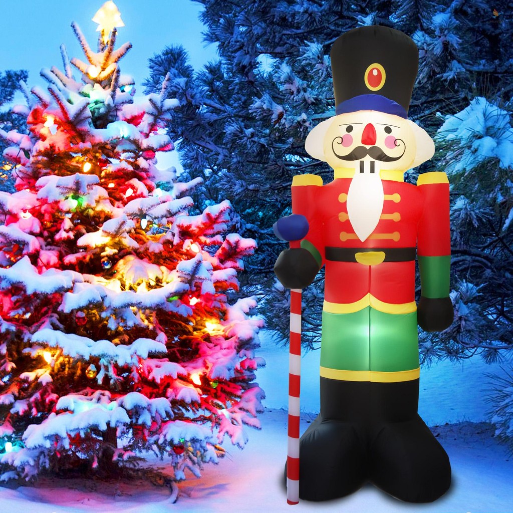 8 FT Christmas Inflatable Nutcracker Outdoor Decorations Giant Lighted ...