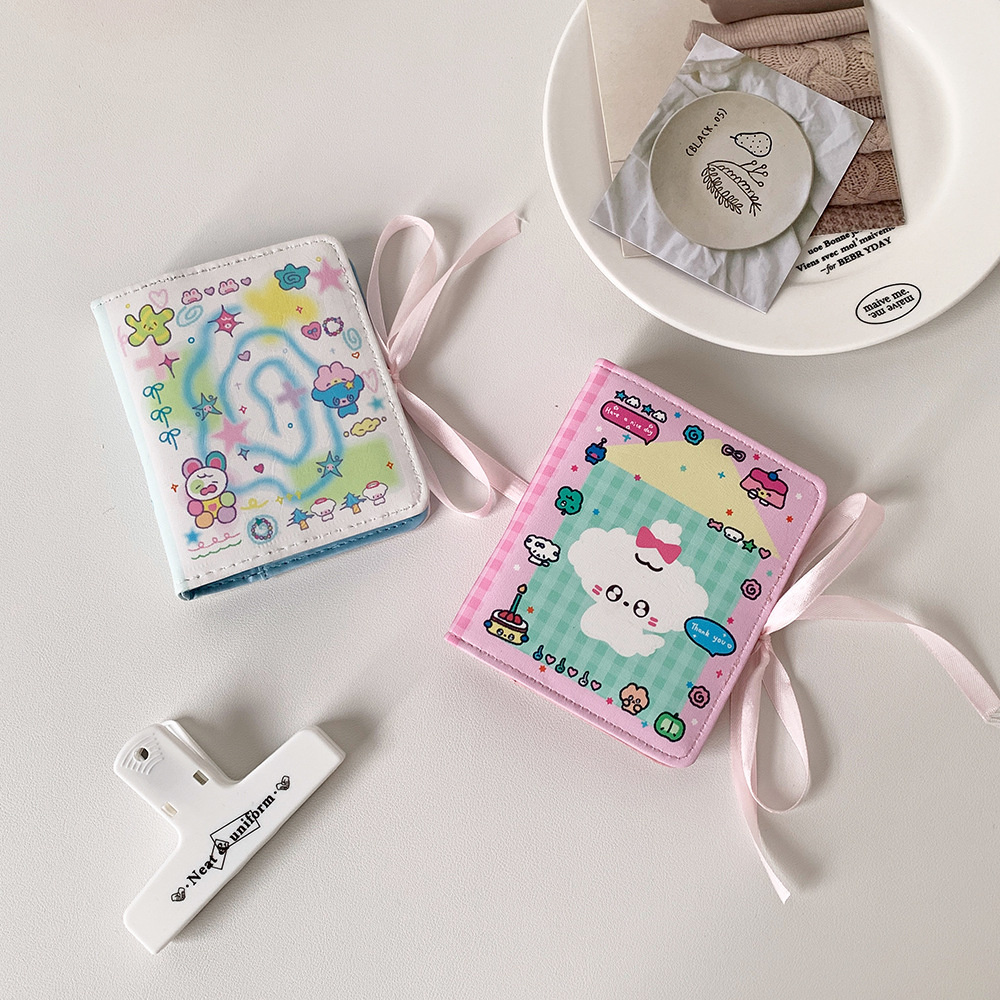 M5 Cartoon PU Loose-leaf Notebook Girly Cute Ribbon Ribbon Schedule ...