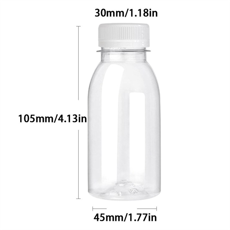 GMARTY 6pcs Small Plastic Bottle 100ml Milk Bottles Small Juice Bottles ...