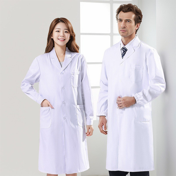 lab gown long sleeve lab coat White coat male and female doctor ...