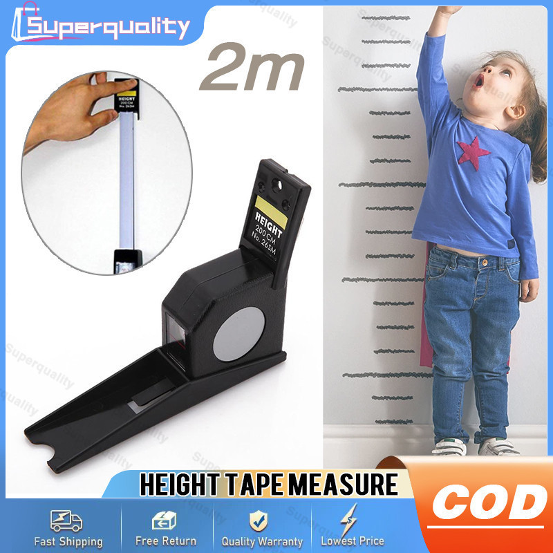 Body Height Rod Wall Mounted Height Meter Roll Ruler Growth Stature ...