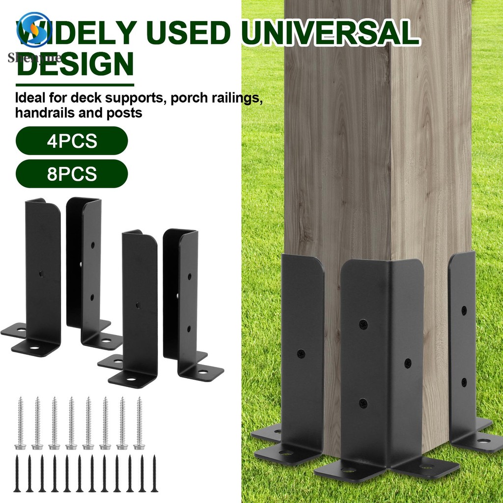 4/8Pcs Deck Post Anchor Base Brackets Fence Post Base Brackets ...
