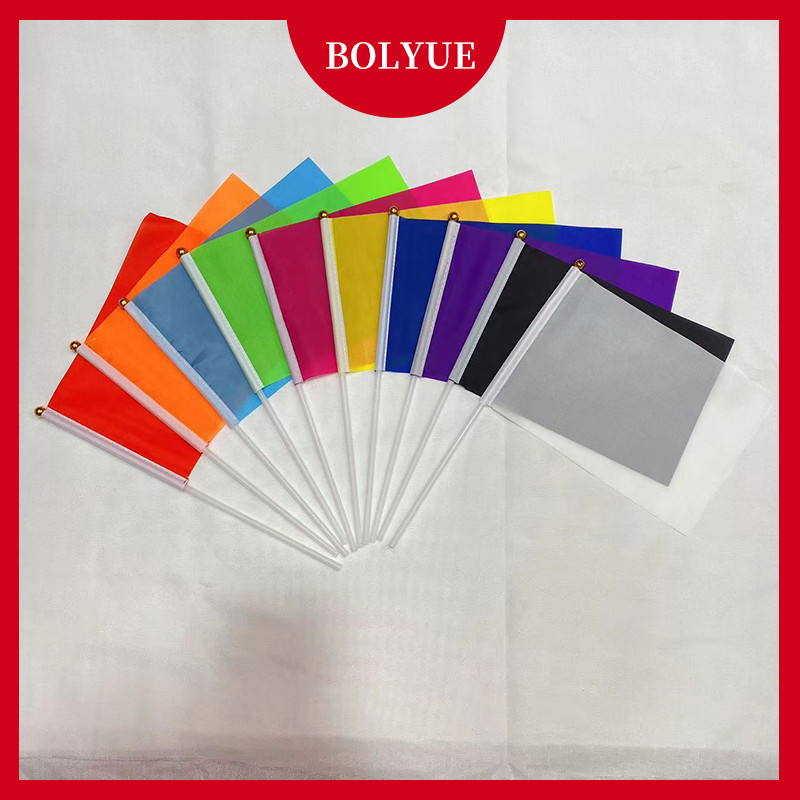 10Pcs solid color small color flag red orange yellow blue purple white ...