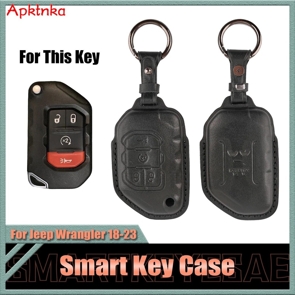 4 Buttons Smart Car Key Case Remote Fob Cover Key Chain Black Genuine ...