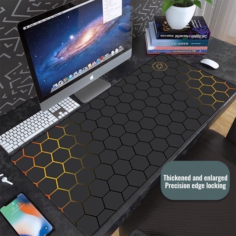 METMI X-18 Desk Mat Black Gold Honeycomb Technology Extended Gaming ...