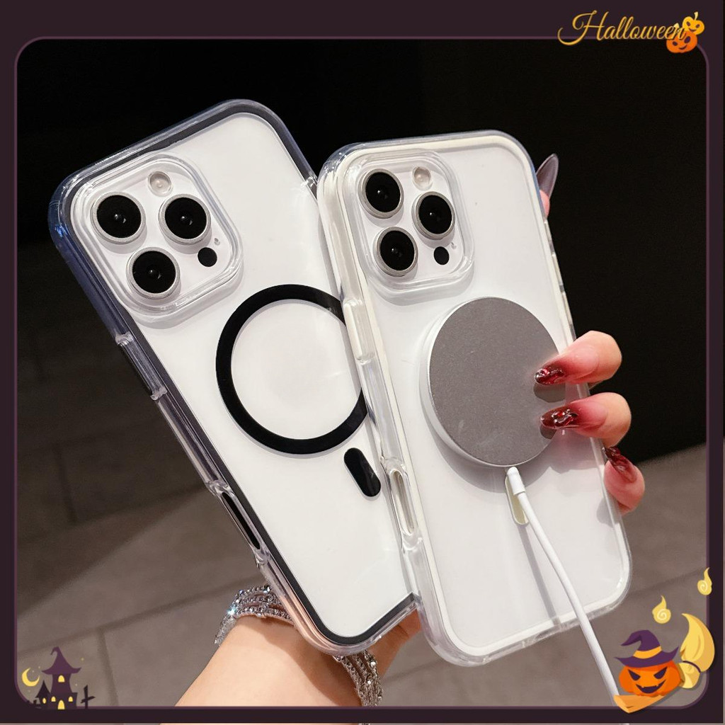 FOZU Crystal Clear Hard Acrylic Wireless Charging Magnetic Case ...