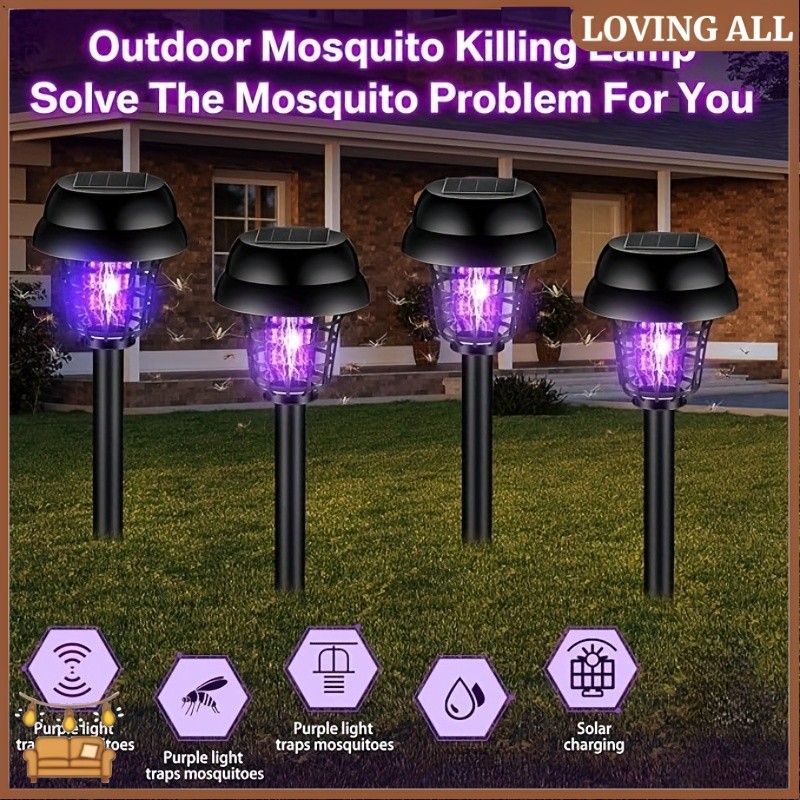 Solar Mosquito Killer Light 2 Modes Outdoor Waterproof Garden Yard ...