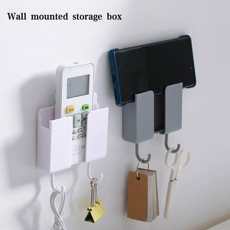 Home Remote Control Wall Mounted Storage Box Bedside Phone Storage Rack ...
