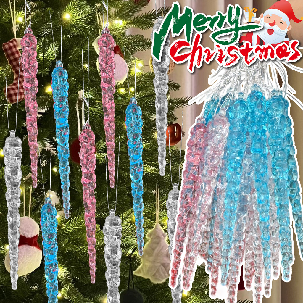 6/12 Pcs Creative Christmas Tree Decoration Crystal Ornaments - Hanging ...