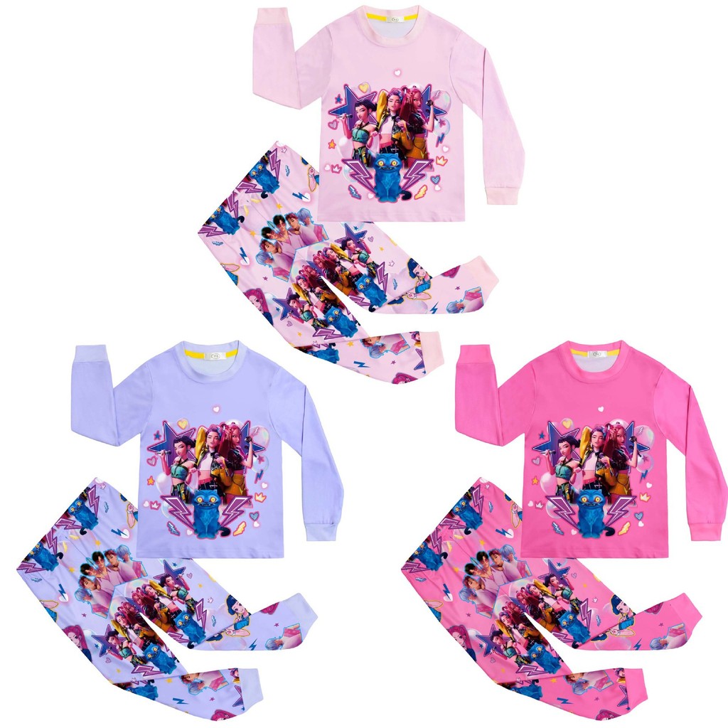 K-POP：KPop Demon Hunters Huntrix Pyjamas Autumn Children Pajama Sets ...