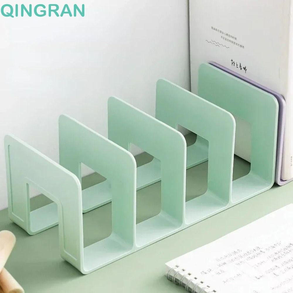 QINGRAN Desktop Bookends, Display Bookshelf Divider Book Stand, File ...
