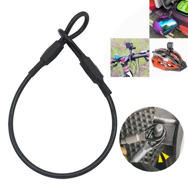 300mm Helmet Anti-Theft Rope Motorcycle Helmet Bicycle Steel Cable Lock ...
