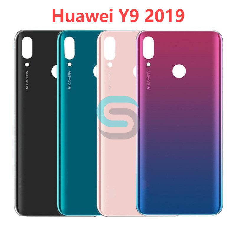 For Huawei Y9 2019 Back Battery Cover Parts Rear Case Housing Center ...