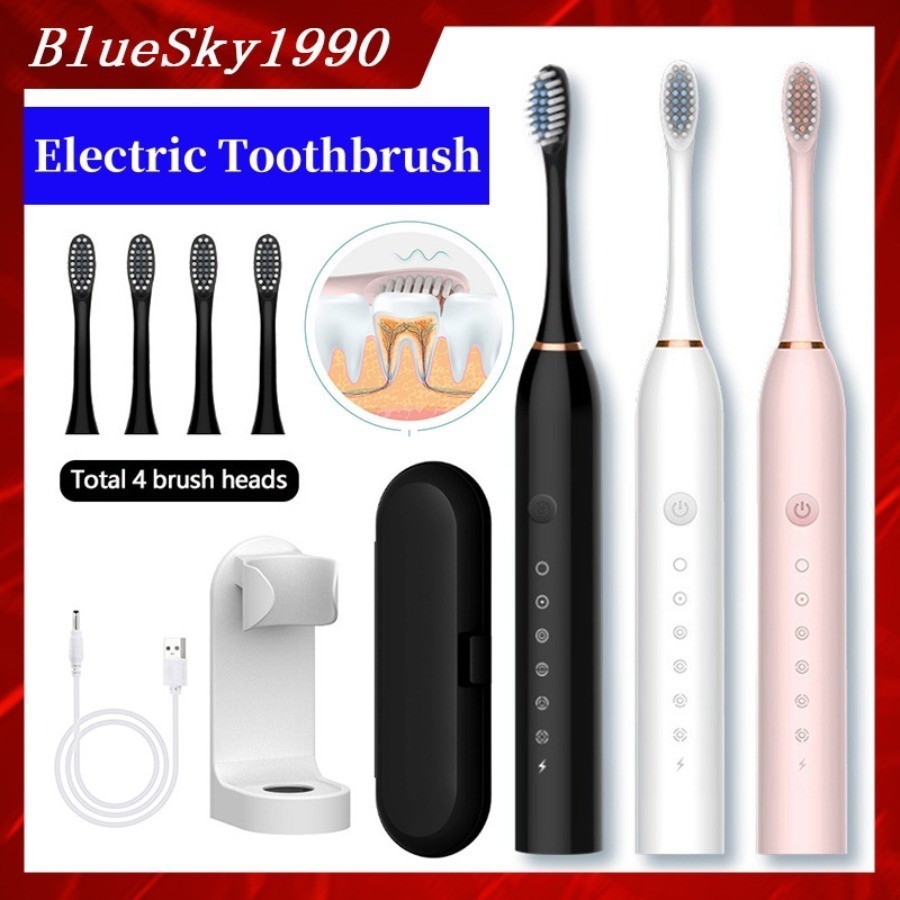 【COD】Smart Sonic Electric Toothbrush X-3 USB Charging IPX7 Waterproof ...