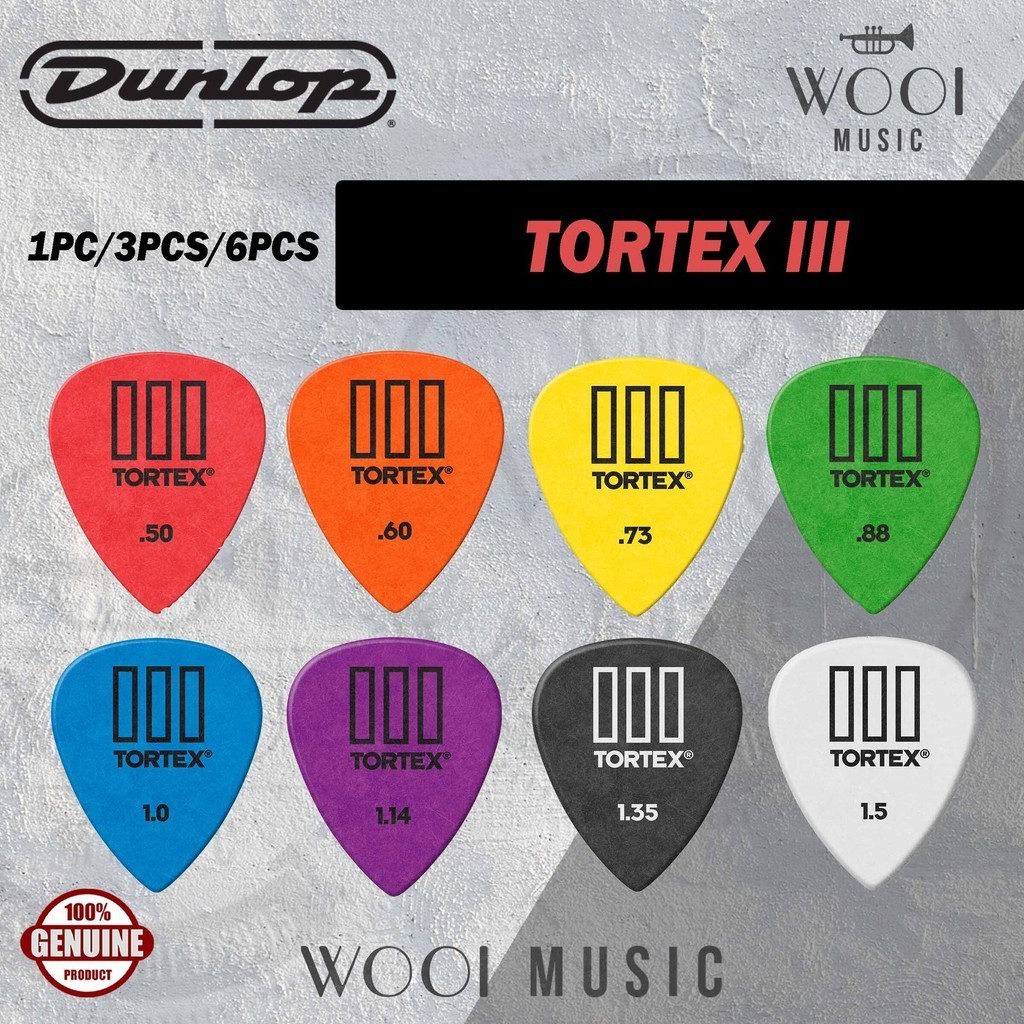 Jim Dunlop Tortex III Guitar Pick - (1pc/3pcs/6pcs) | Shopee Philippines