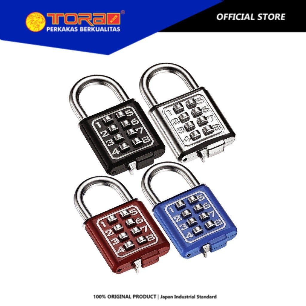 Tora 8-Digit 35mm Combination Number Padlock - Code Padlock Number ...